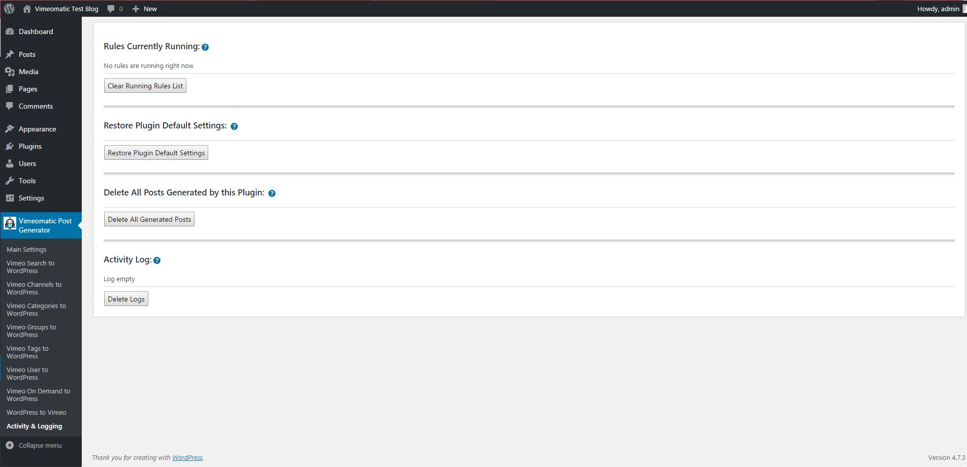 Vimeomatic Automatic Post Generator and Vimeo Auto Poster Plugin for WordPress by CodeRevolution